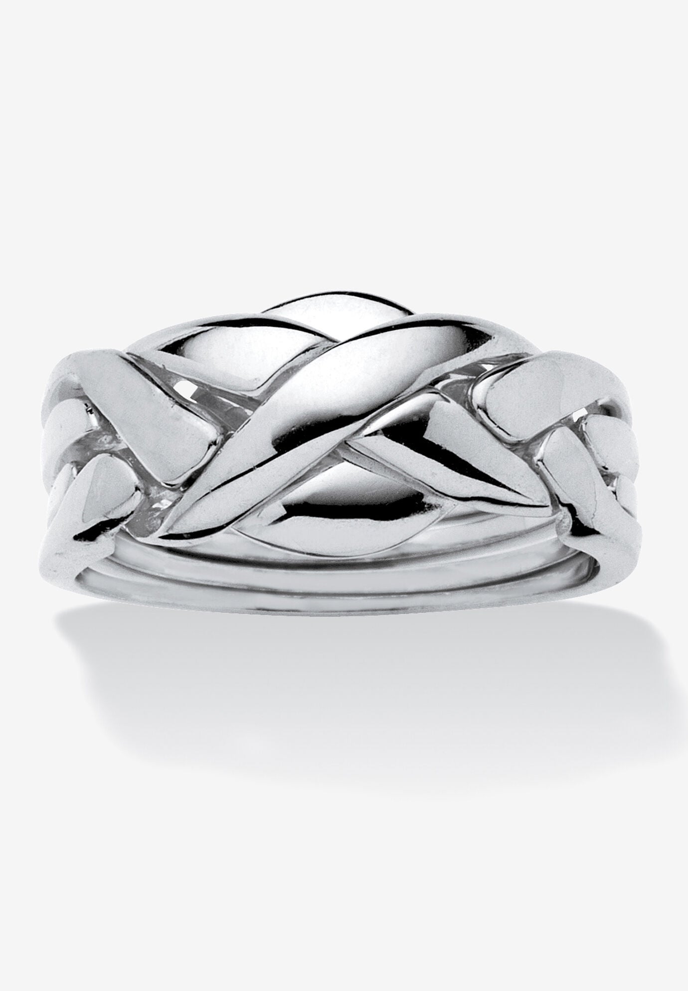 Platinum-Plated Commitment Symbol Puzzle Ring | June And Vie