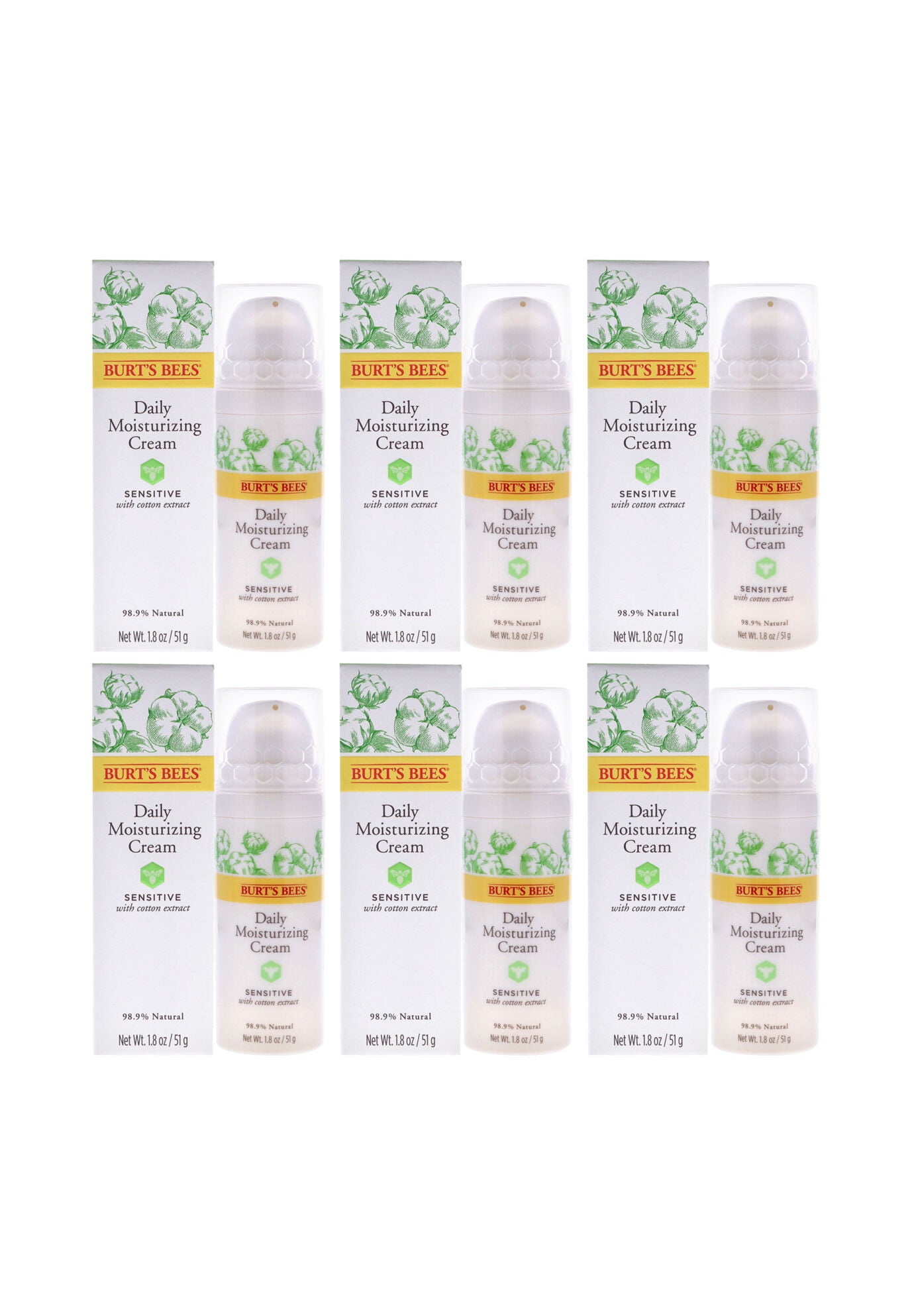 Sensitive Daily Moisturizing Cream - Pack Of 6 -1.8 Oz Cream | June And Vie